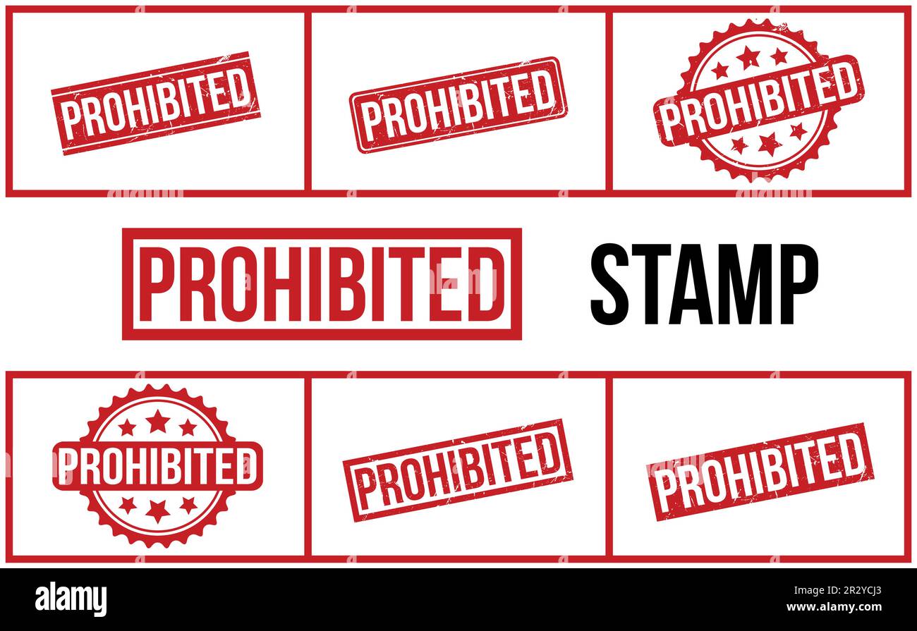 Prohibited Rubber Stamp Set Vector Stock Vector Image & Art - Alamy