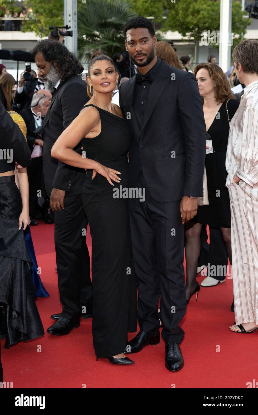 Cannes, France. 21st May, 2023. Djebril Zonga and Nawell Madani attend ...