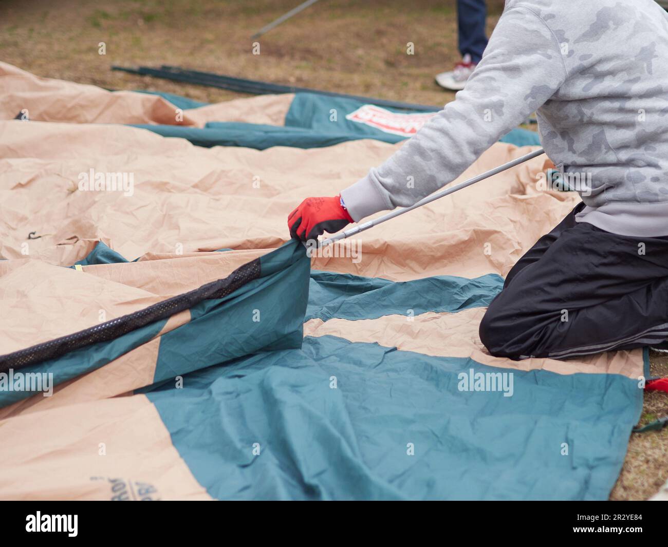 Setting up campsite hi-res stock photography and images - Alamy