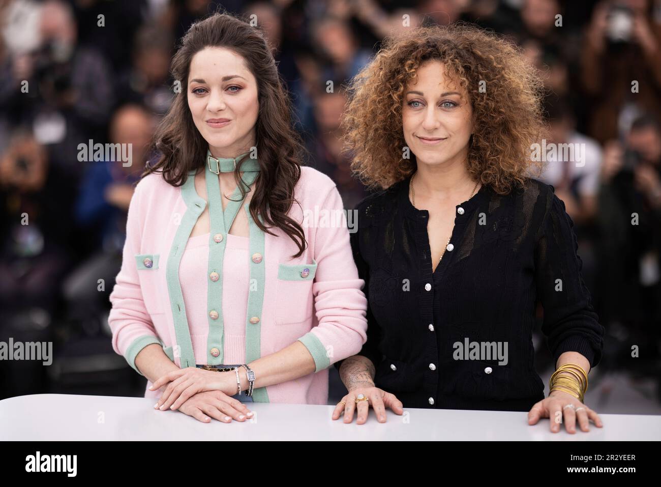 Marion Cotillard, left, and director Mona Achache pose for ...