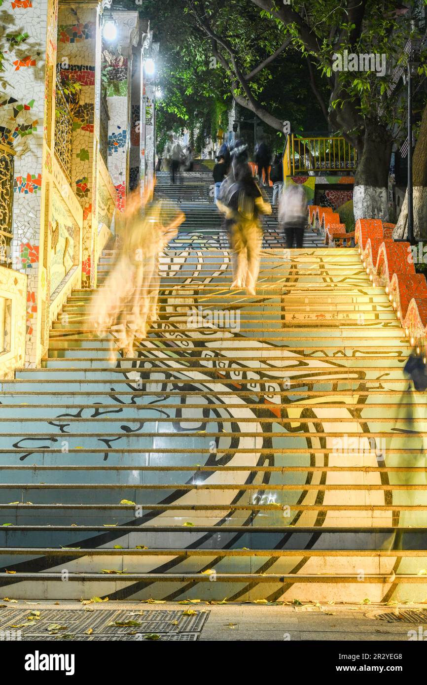 CHONGQING, CHINA - MAY 15, 2023 - Citizens walk along the Shiguangli ...