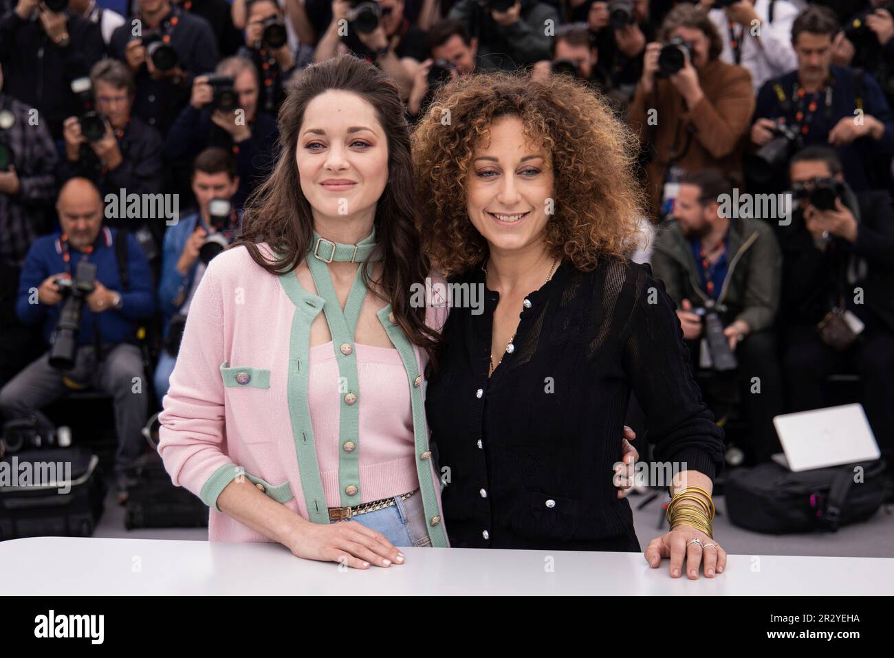 Marion Cotillard, left, and director Mona Achache pose for ...