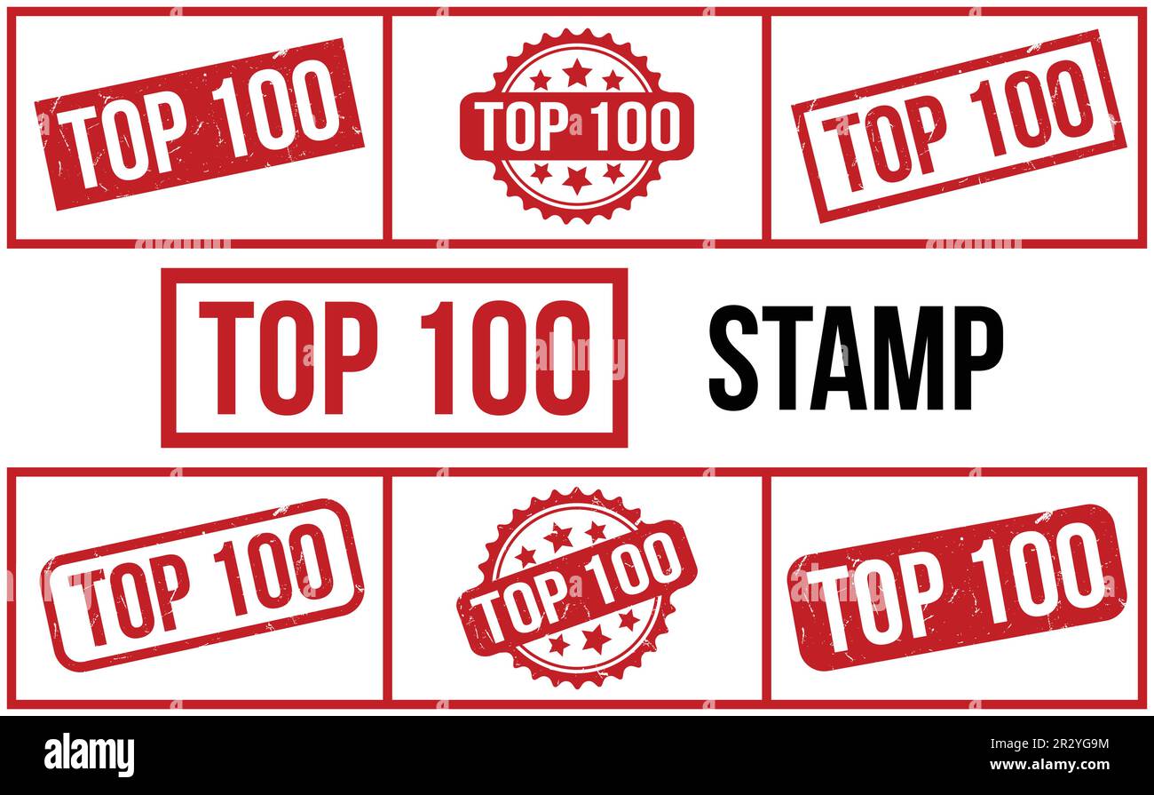 Red Top 100 Rubber Stamp Set Vector Stock Vector Image & Art - Alamy