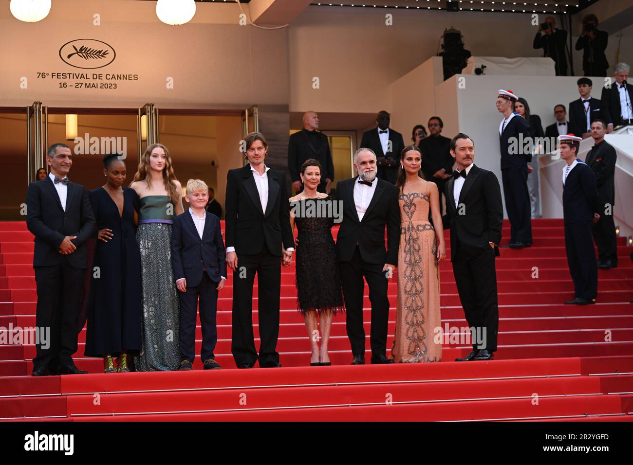 Cannes, France. 21st May, 2023. Sam Riley, a guest, Gabrielle Tana ...