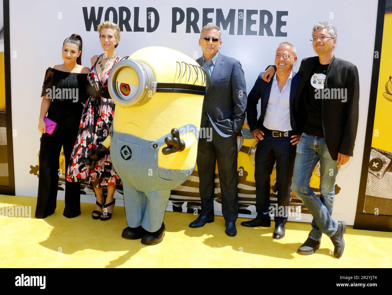 Pierre Coffin, Kyle Balda, Steve Carell, Kristen Wiig and Dana Gaier at ...