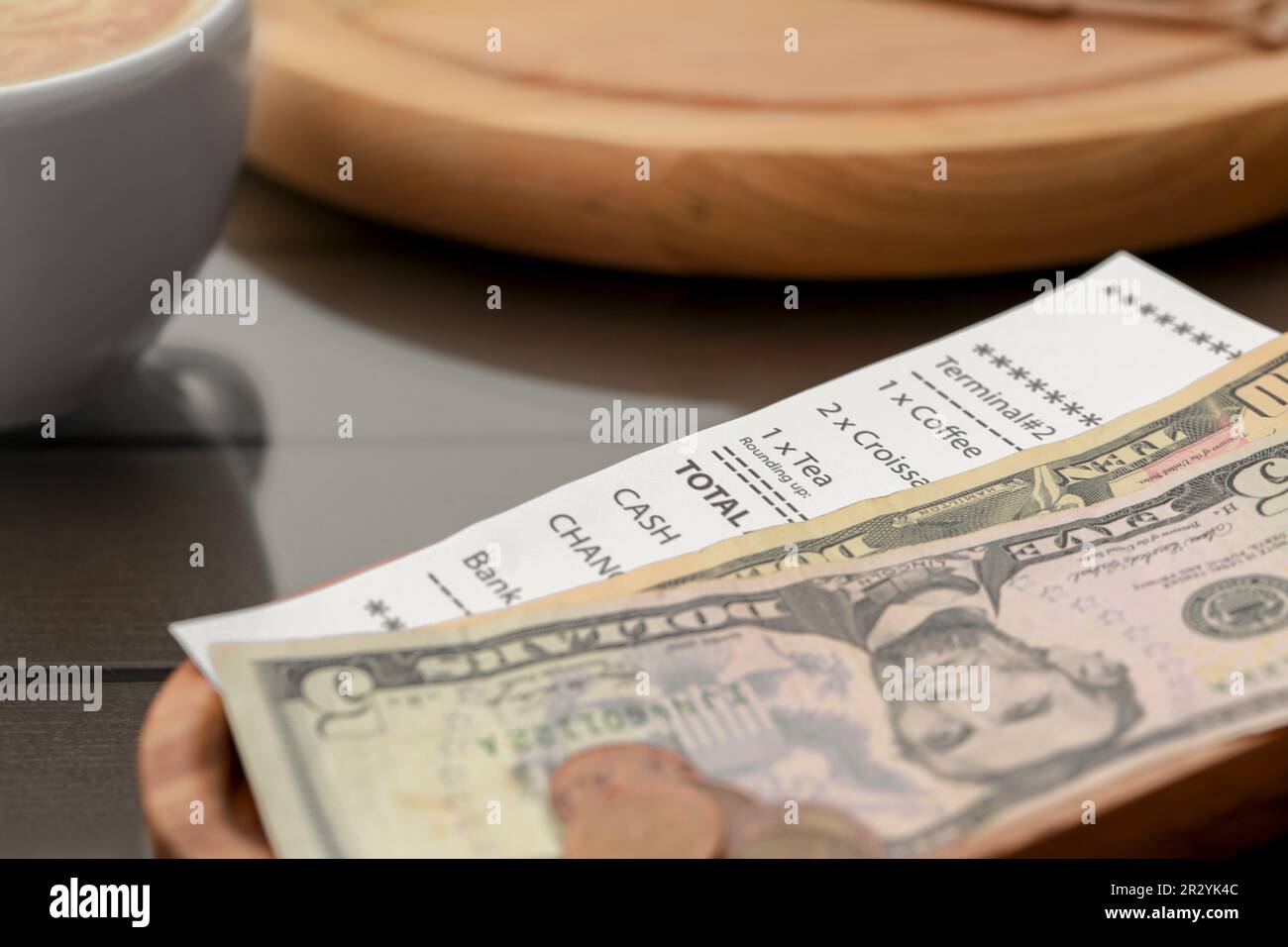 Receipt and drink on table hi-res stock photography and images - Alamy