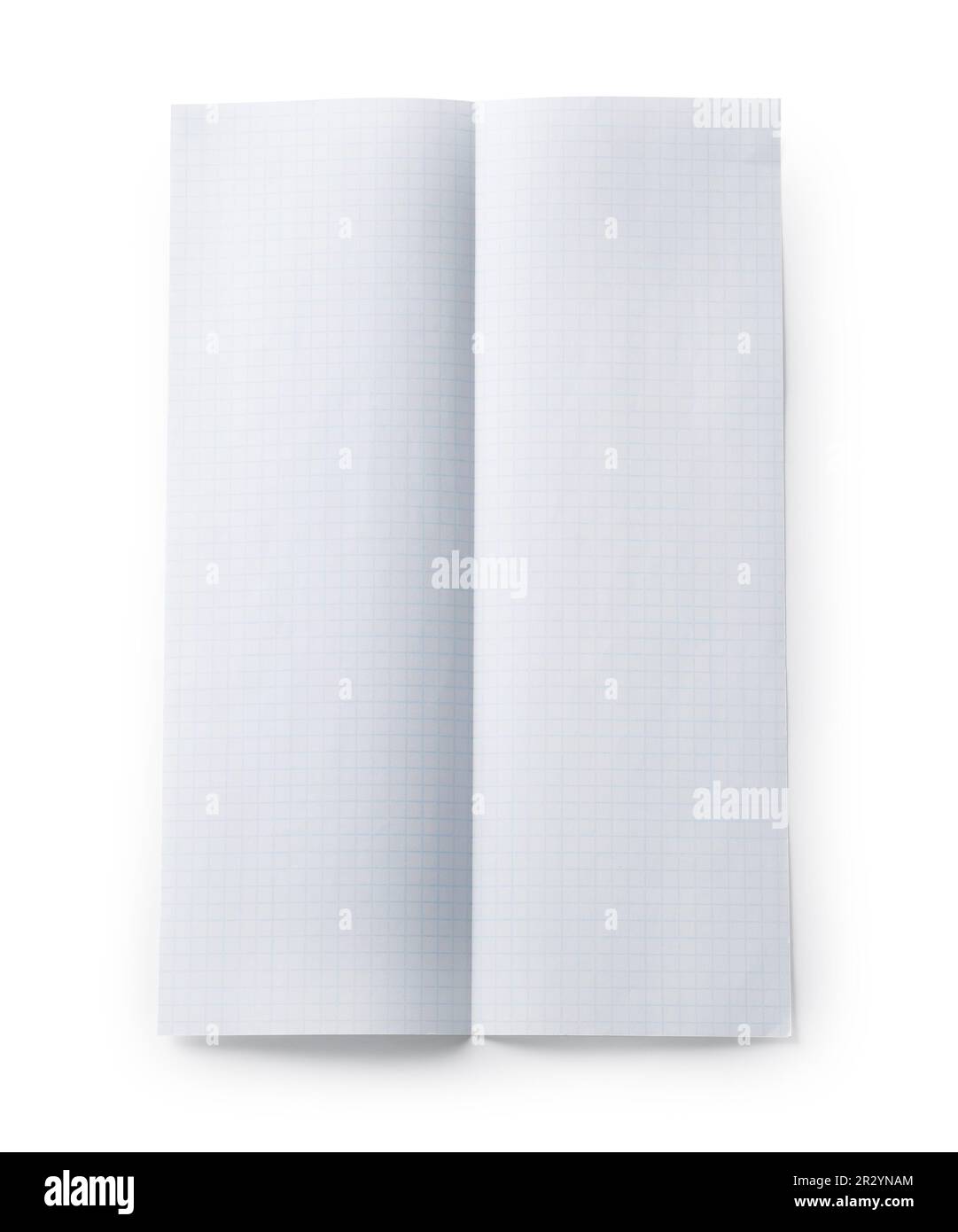 Checkered sheet of paper with crease on white background, top view Stock Photo - Alamy