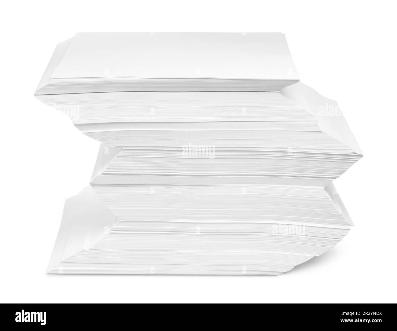 Stack recycled white paper paper Black and White Stock Photos & Images ...