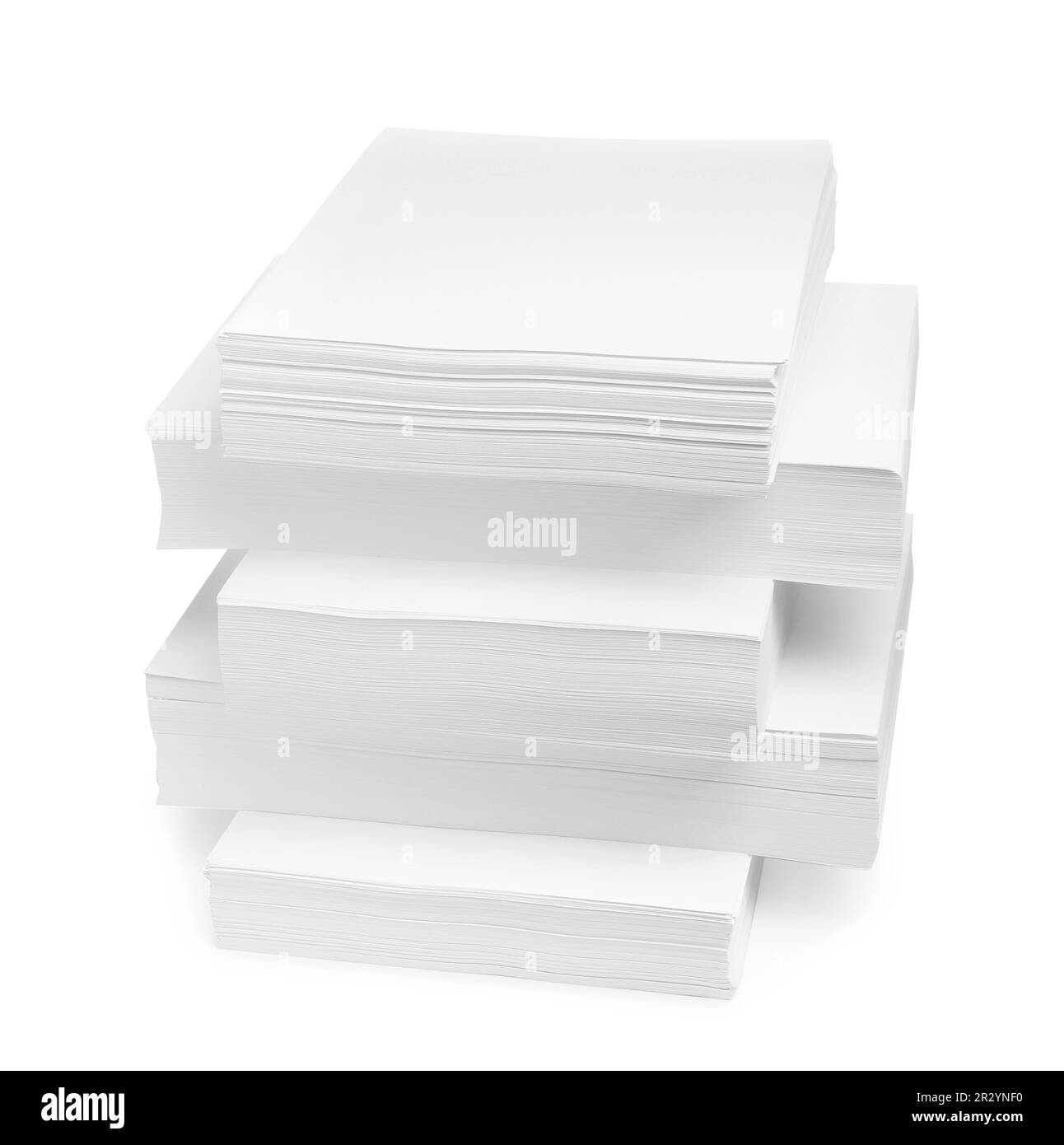 Stacks of paper sheets on white background Stock Photo - Alamy