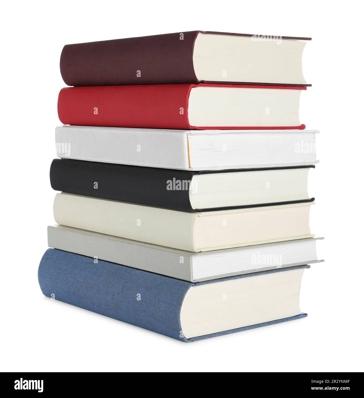 Stack of different books on white background Stock Photo - Alamy