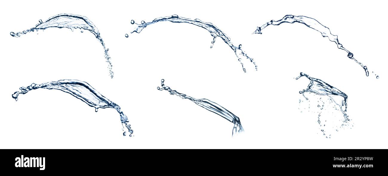 Set with splashes of pure water on white background. Banner design ...
