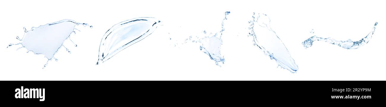 Set with splashes of pure water on white background. Banner design ...
