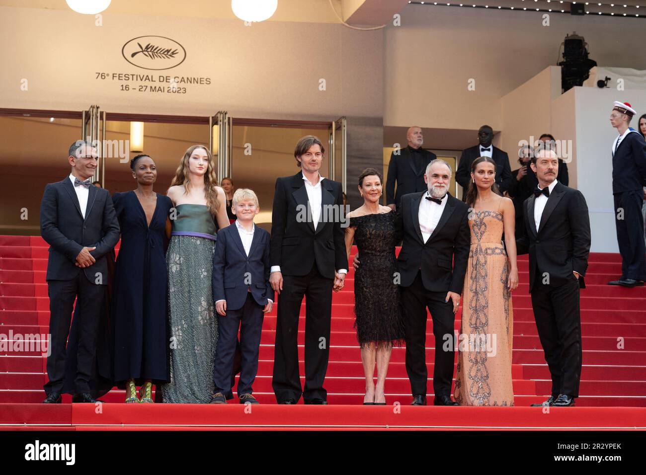 Cannes, France. 21st May, 2023. Amr Waked, Mina Andala, Sam Riley ...