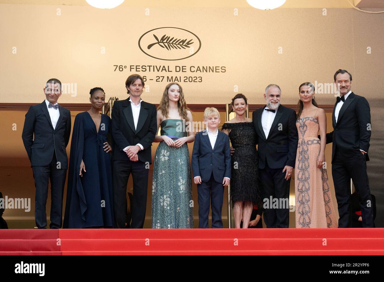 Cannes, France. 21st May, 2023. Amr Waked, Mina Andala, Sam Riley ...