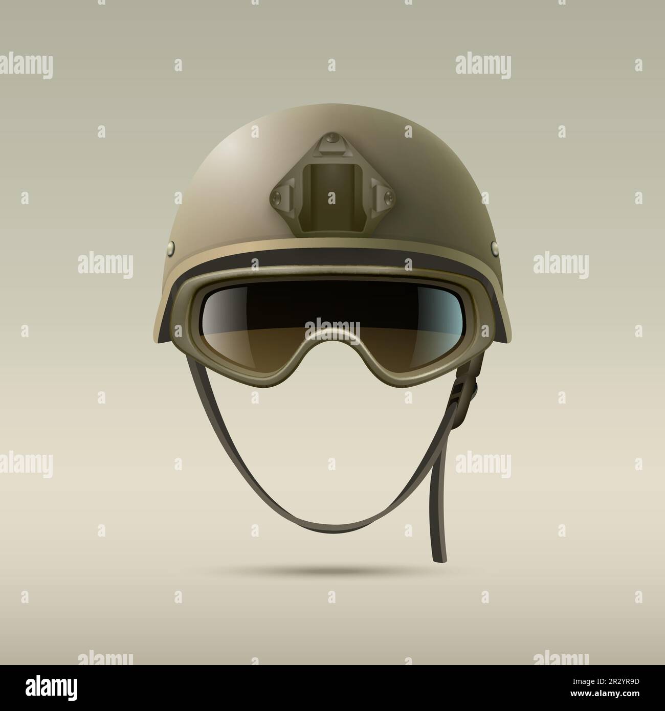 Vector 3d Realistic Military Helmet with Protect Glasses Icon Set ...