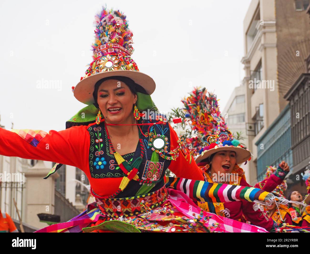 Lima, Peru. 21st May, 2023. Group of women performing when Peruvian ...