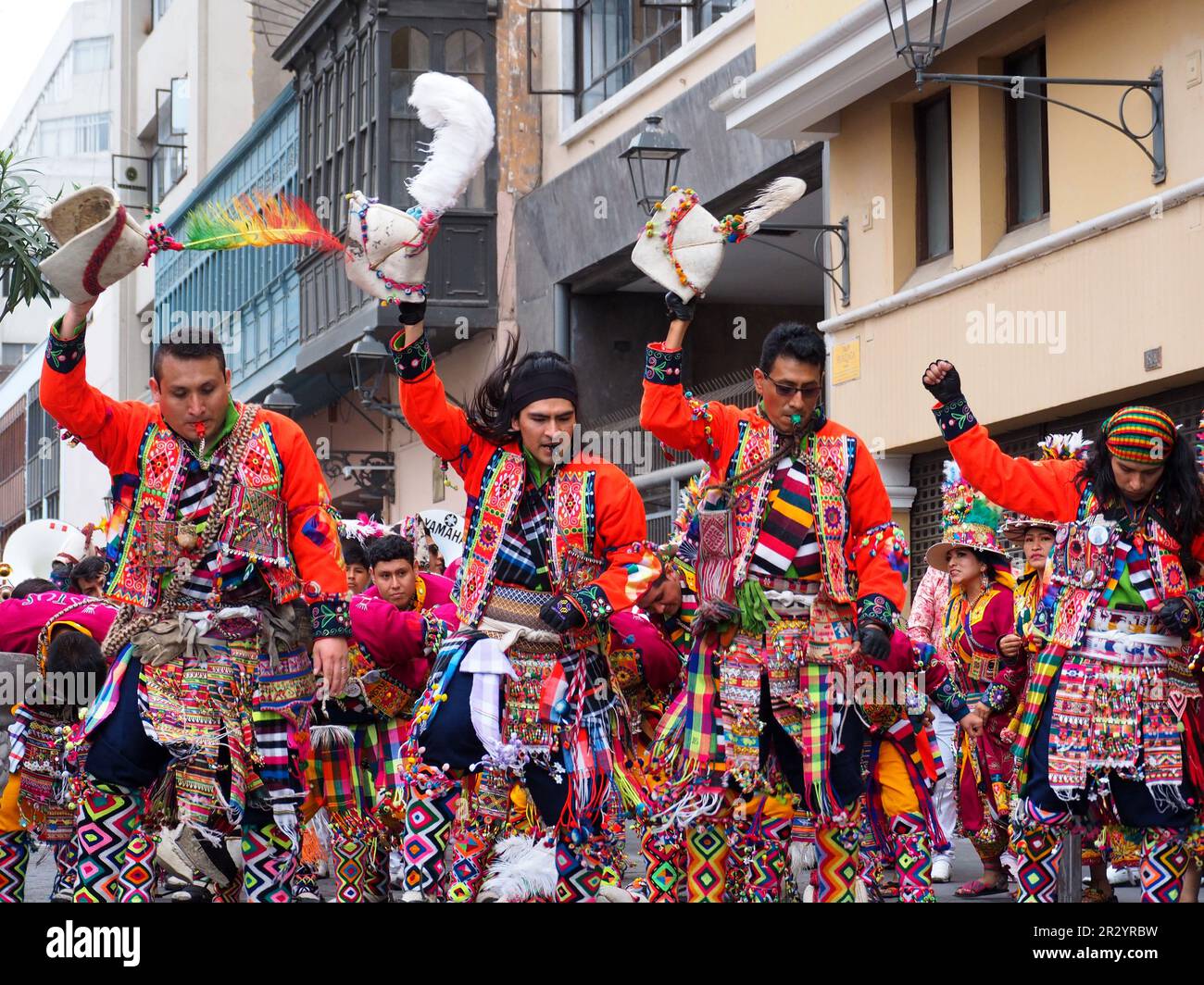 Lima, Peru. 21st May, 2023. Group of men performing when Peruvian ...