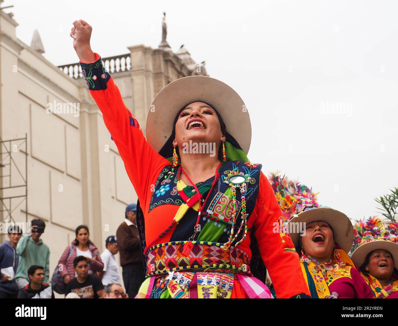 Lima, Peru. 21st May, 2023. Group of women performing when Peruvian ...