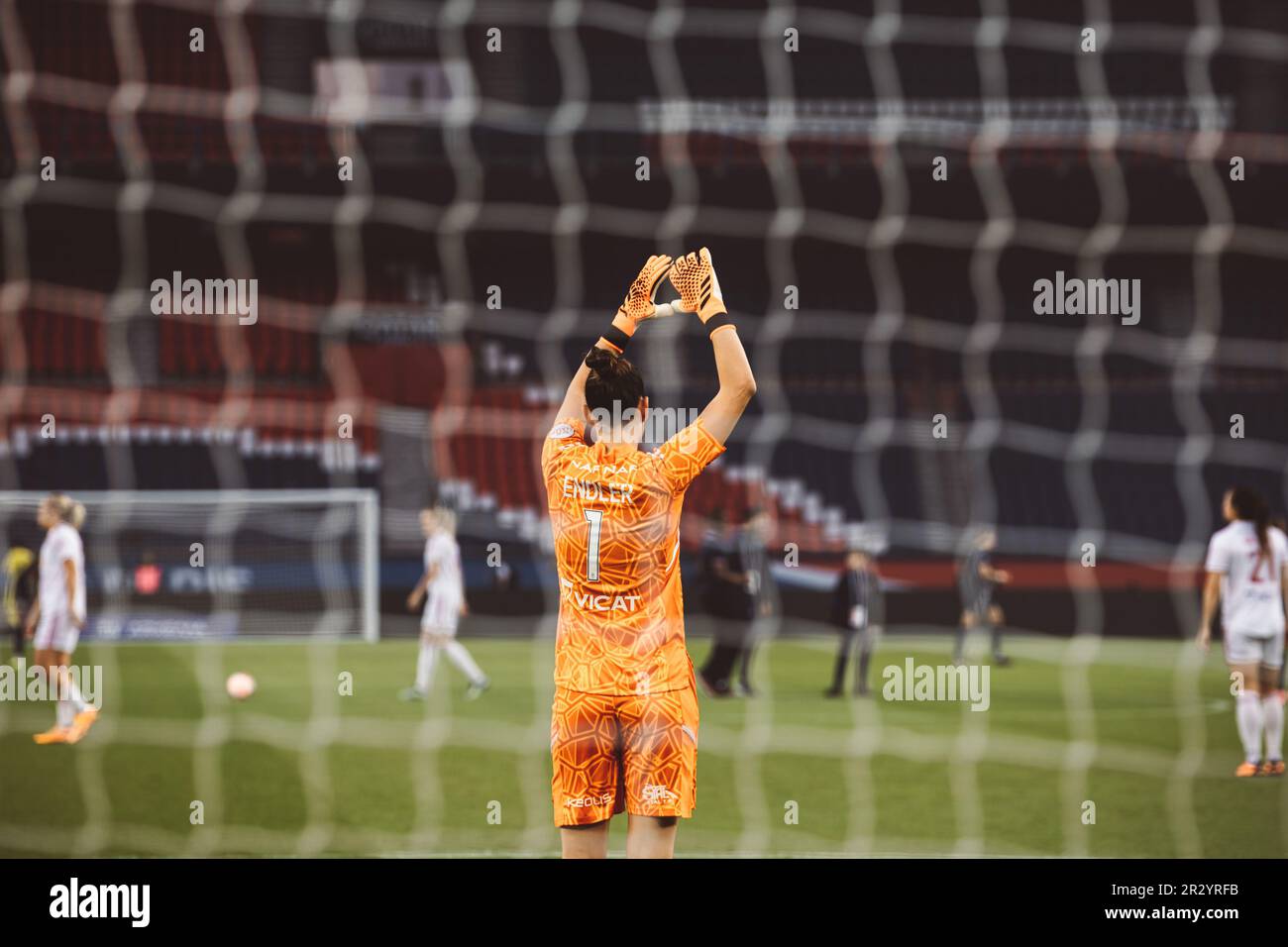 Lyon, France. 21st May, 2023. Christiane Endler (1) from OL in action ...
