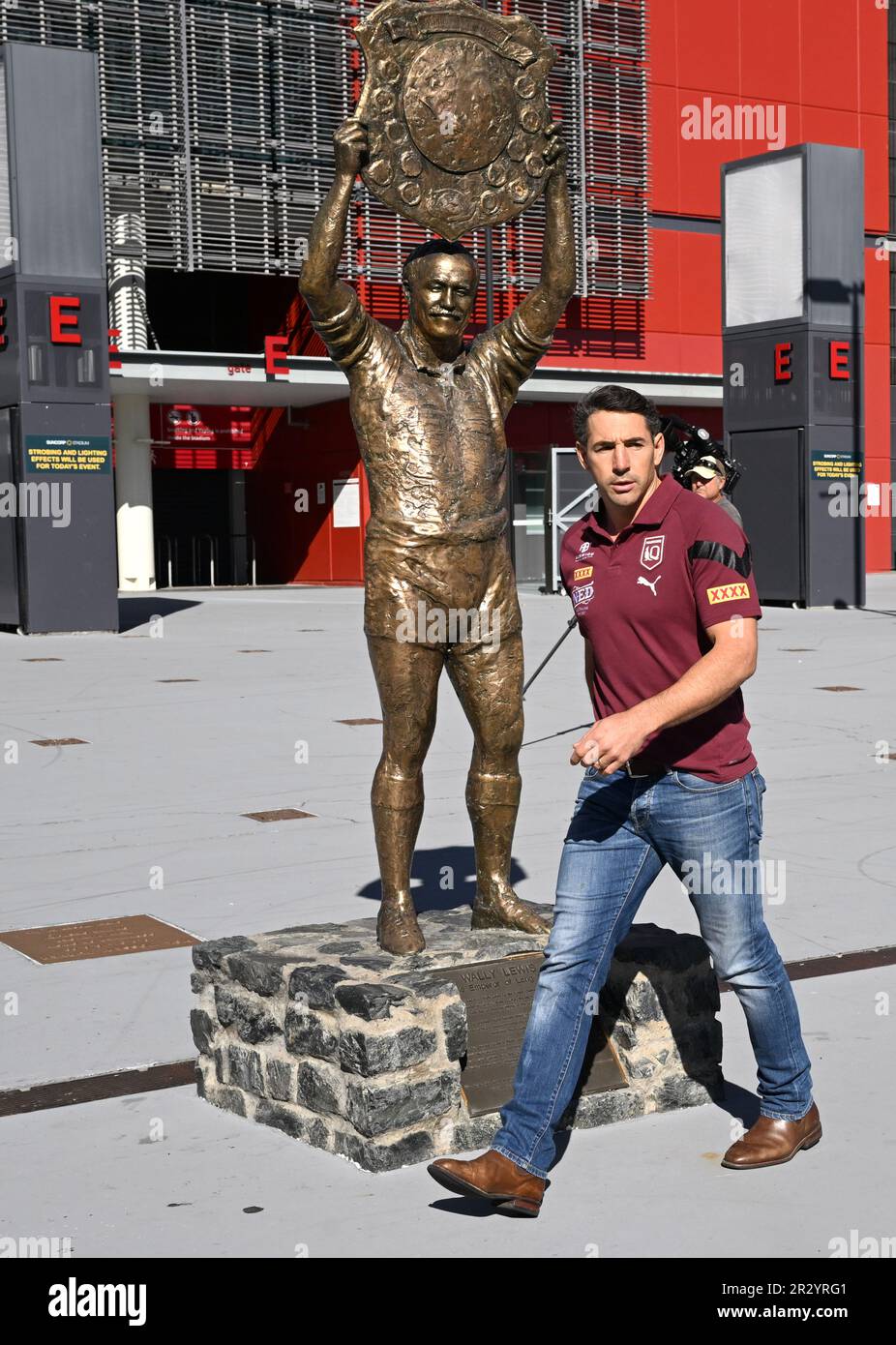 Queensland coach Billy Slater is seen at a press conference during the ...