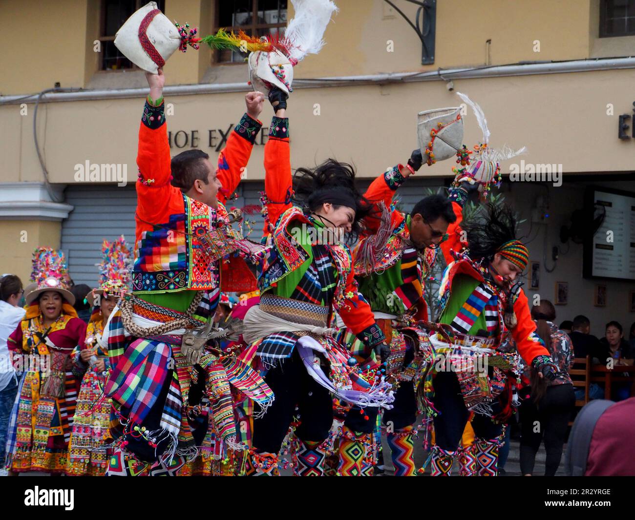 Lima, Peru. 21st May, 2023. Group of men performing when Peruvian ...