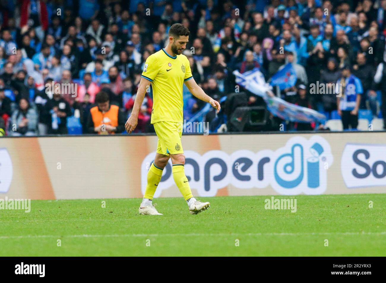 Inter's Italian midfielder Roberto Gagliardini after red cards during ...