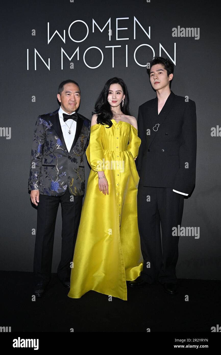 Cannes, France. 21st May, 2023. Dennis Chan, Liu Shishi, Liu Haoran at the Kering Women in ...