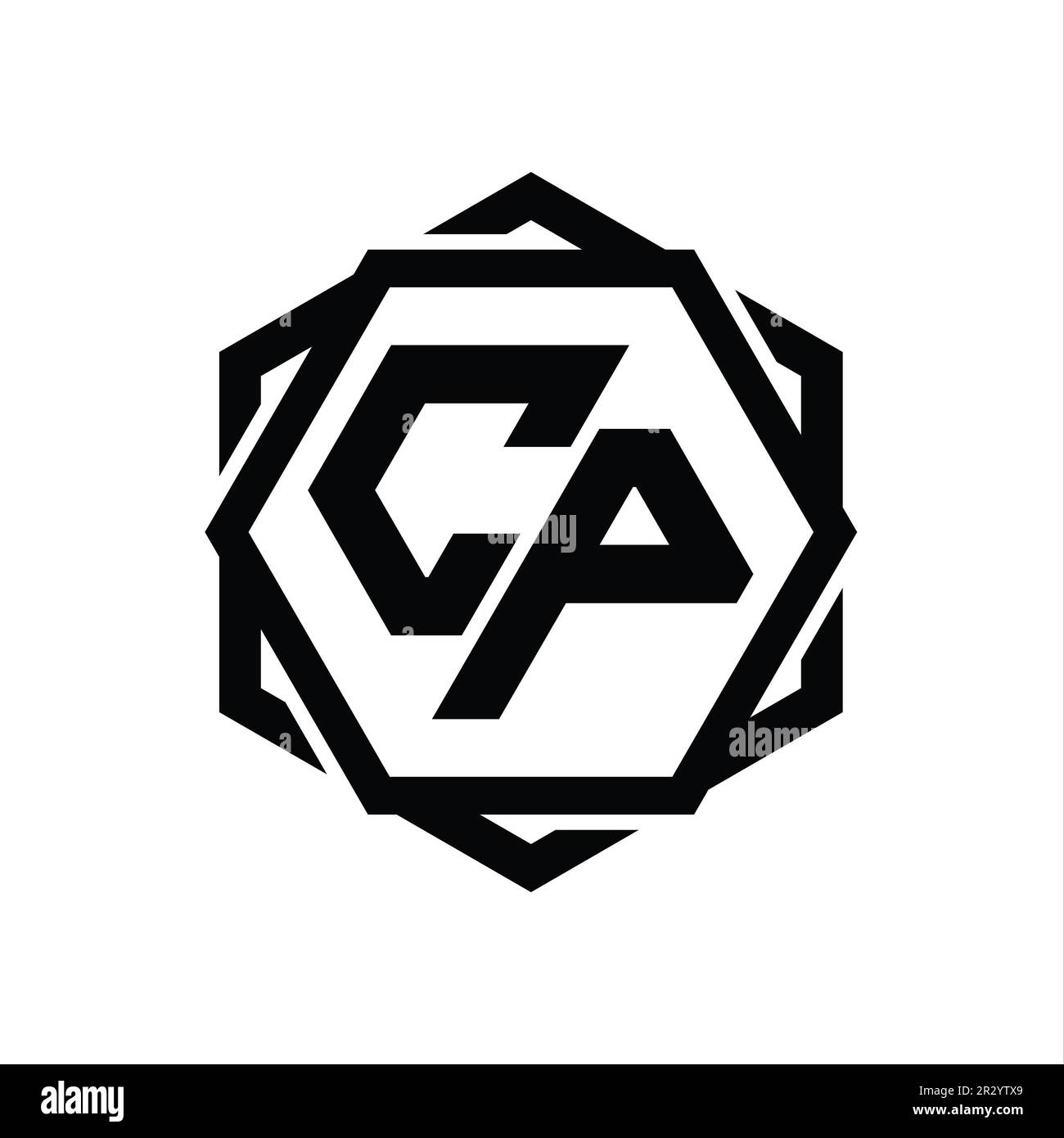 CP Logo monogram hexagon shape with geometric abstract isolated outline ... CP Logo monogram hexagon shape with geometric abstract isolated outline ...