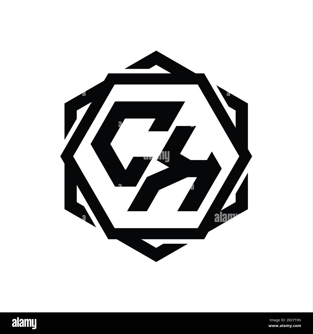 CK Logo monogram hexagon shape with geometric abstract isolated outline design template Stock ...