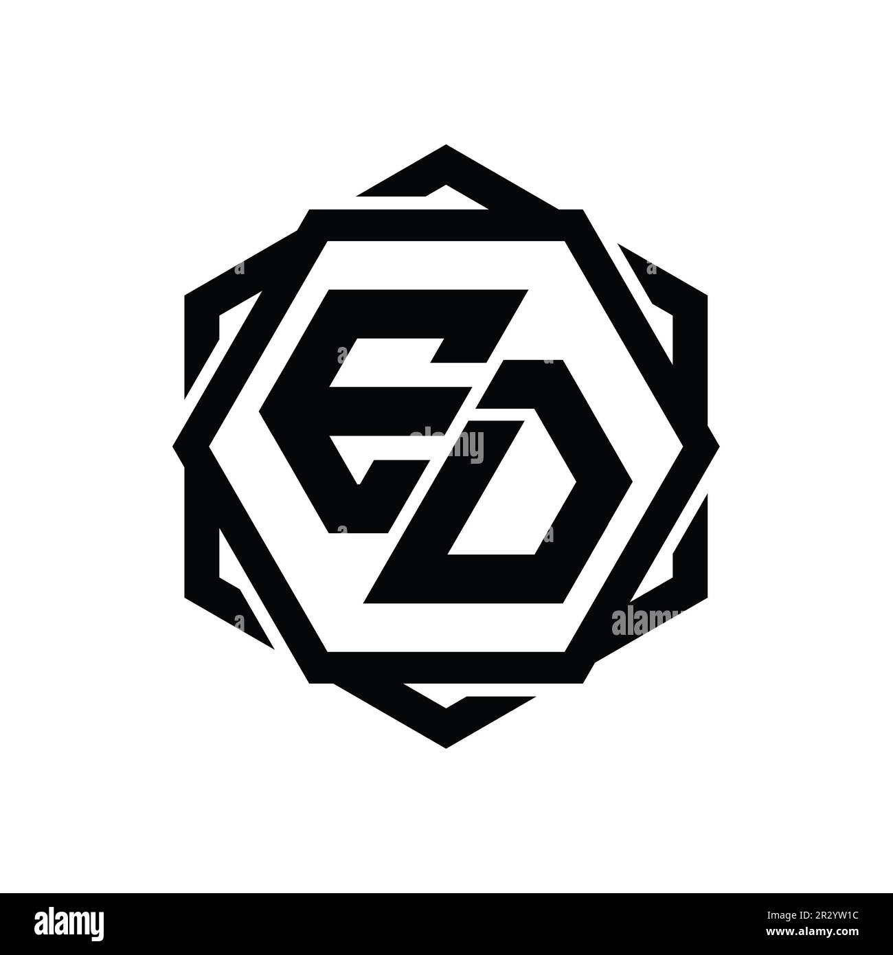 EO Logo monogram hexagon shape with geometric abstract isolated outline design template Stock ...