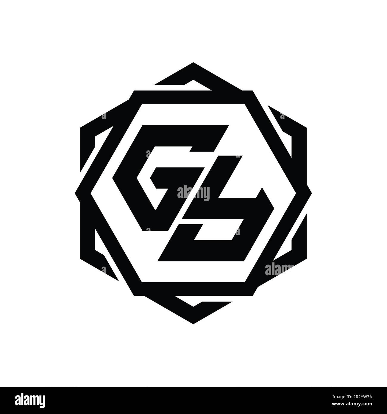 GY Logo monogram hexagon shape with geometric abstract isolated outline design template Stock ...