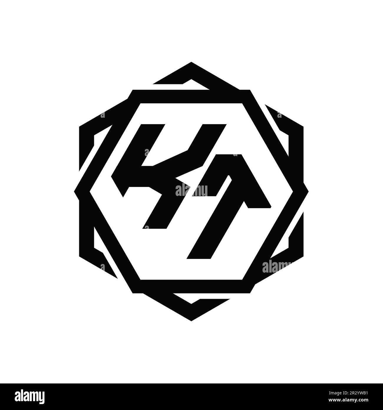 KT Logo monogram hexagon shape with geometric abstract isolated outline ... KT Logo monogram hexagon shape with geometric abstract isolated outline ...