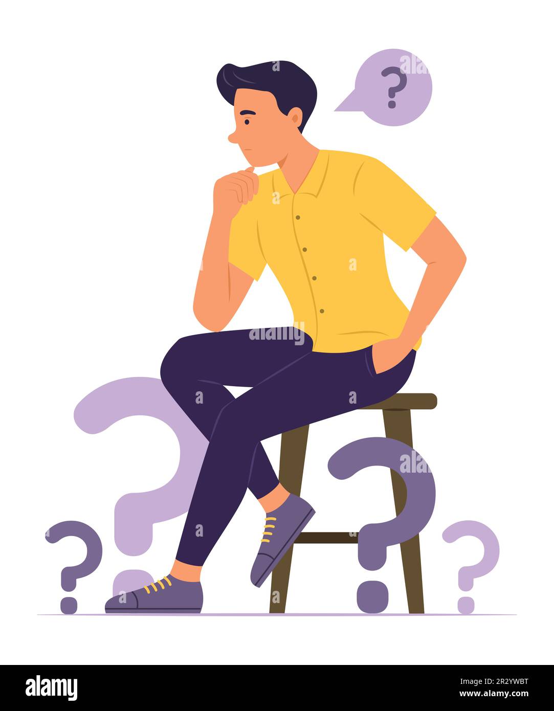 Male portrait thinking Stock Vector Images - Alamy
