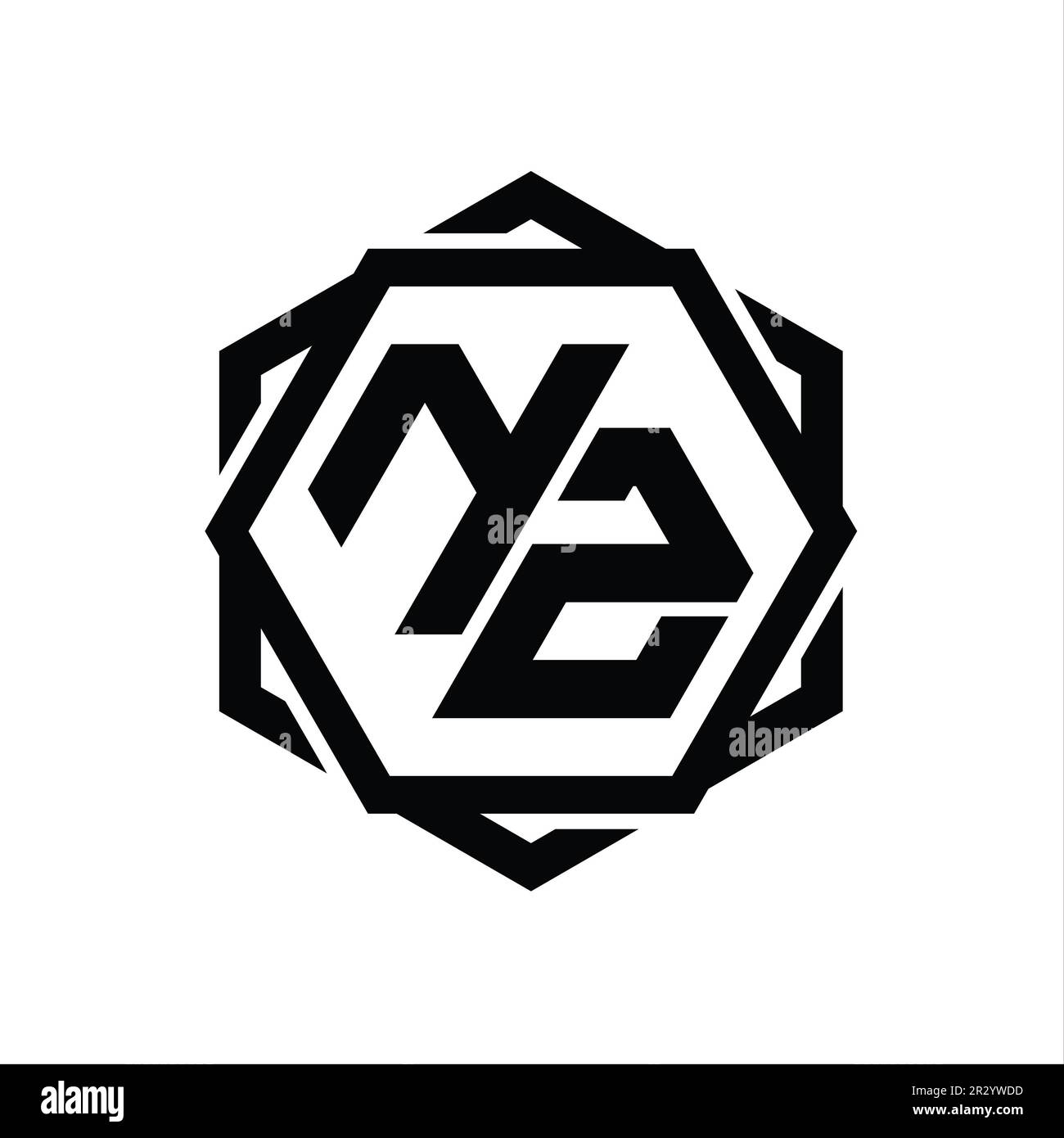 NZ Logo monogram hexagon shape with geometric abstract isolated outline ... NZ Logo monogram hexagon shape with geometric abstract isolated outline ...