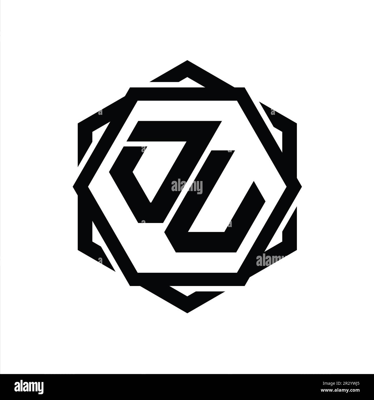 OV Logo monogram hexagon shape with geometric abstract isolated outline design template Stock ...