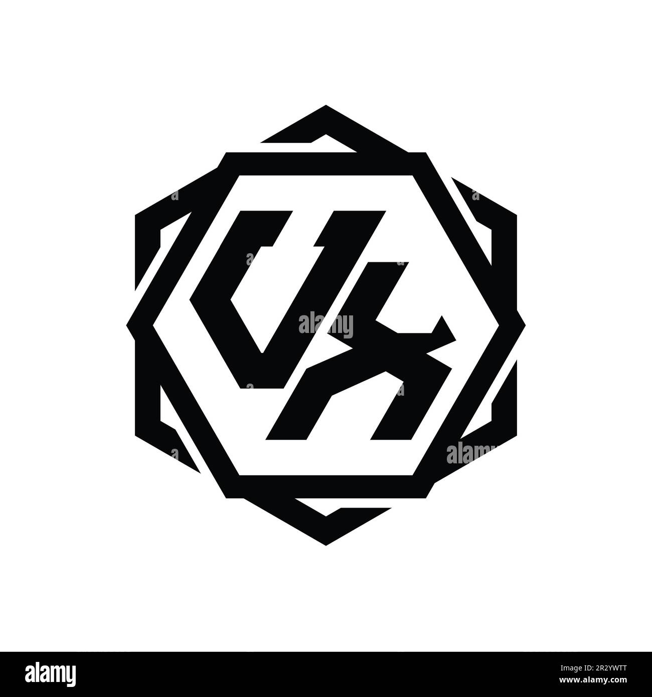 UX Logo monogram hexagon shape with geometric abstract isolated outline design template Stock ...