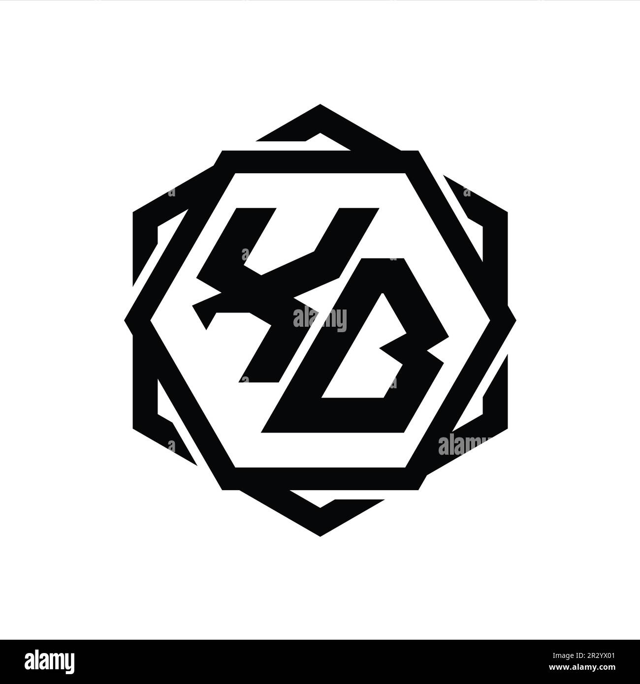 XB Logo monogram hexagon shape with geometric abstract isolated outline design template Stock ...