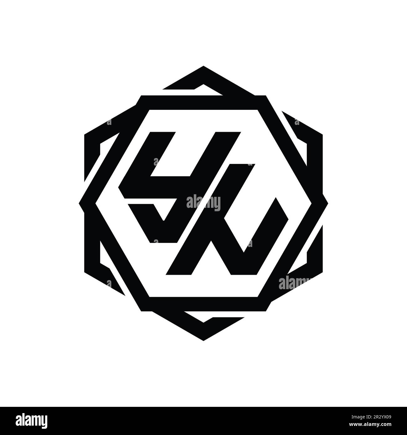 YN Logo monogram hexagon shape with geometric abstract isolated outline ... YN Logo monogram hexagon shape with geometric abstract isolated outline ...