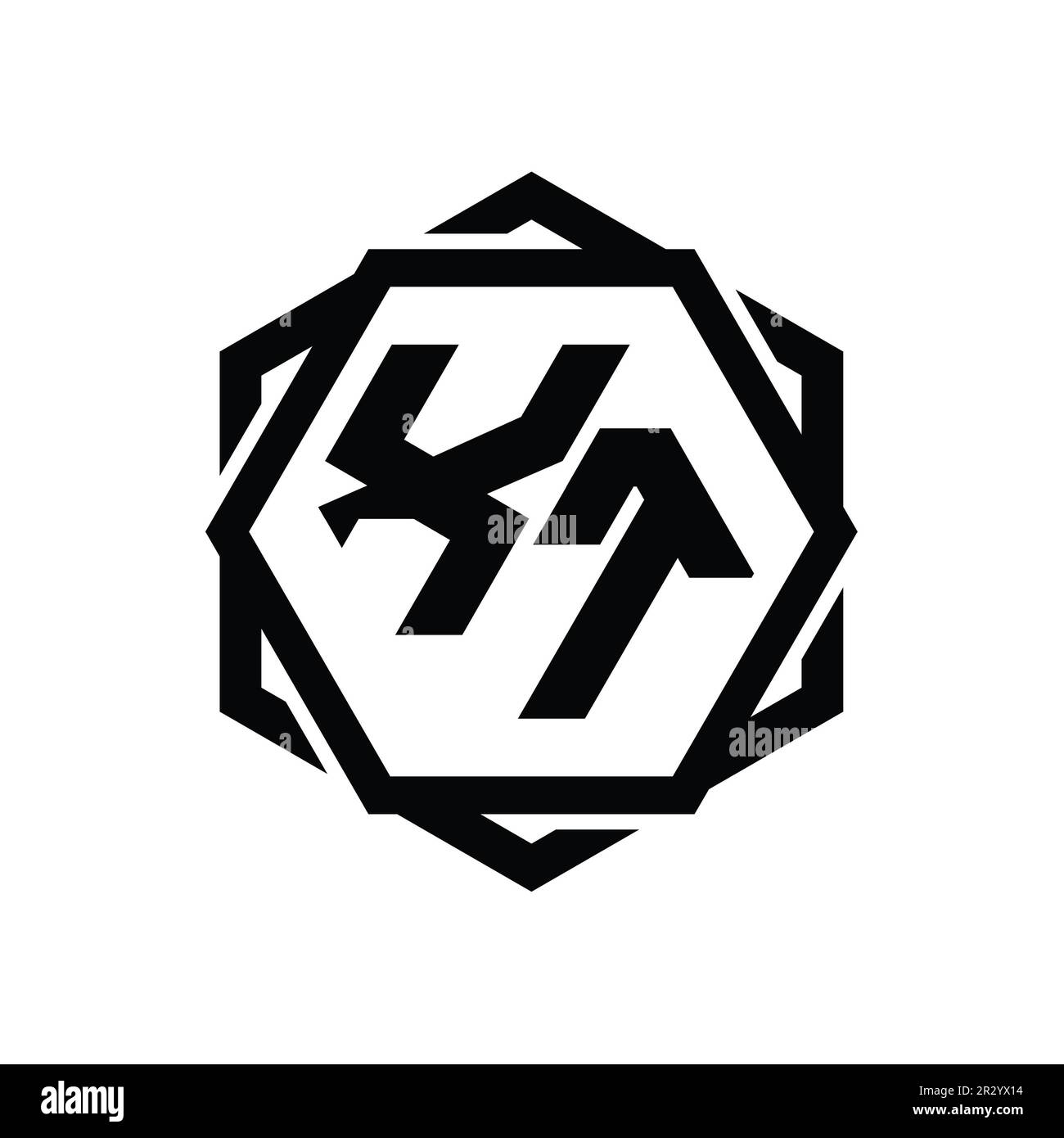 XT Logo monogram hexagon shape with geometric abstract isolated outline design template Stock ...