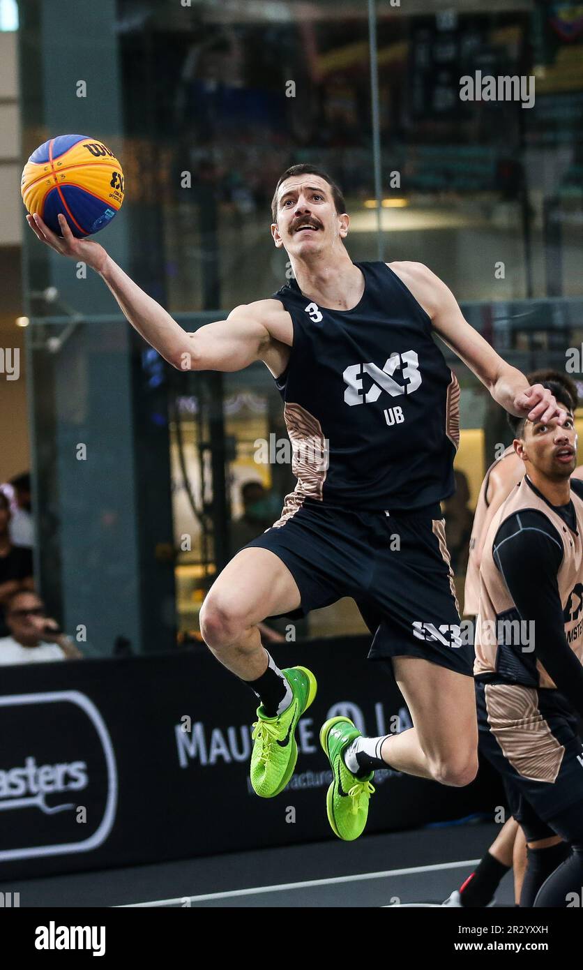 Makati City. 21st May, 2023. Strahinja Stojacic (L) of UB Huishan NE ...
