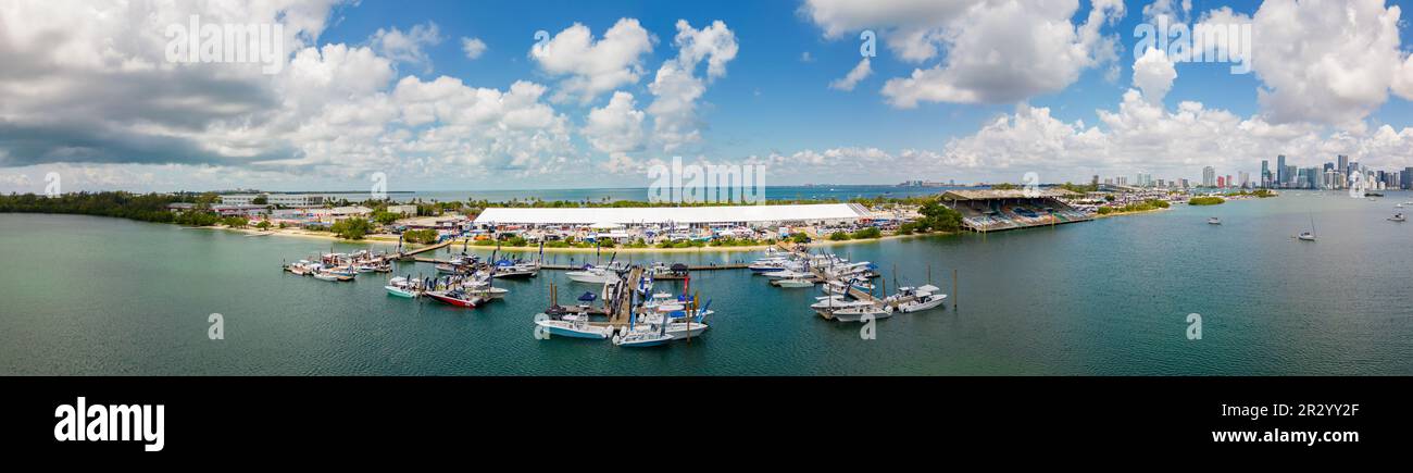 Miami, FL, USA - May 20, 2023: Aerial photo of the SoFlo Boat Show ...