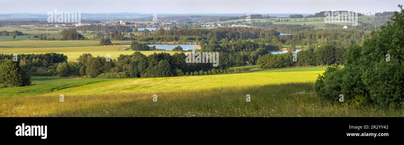 Bohdalov village, panoramic view of the landscape of the Bohemian ...