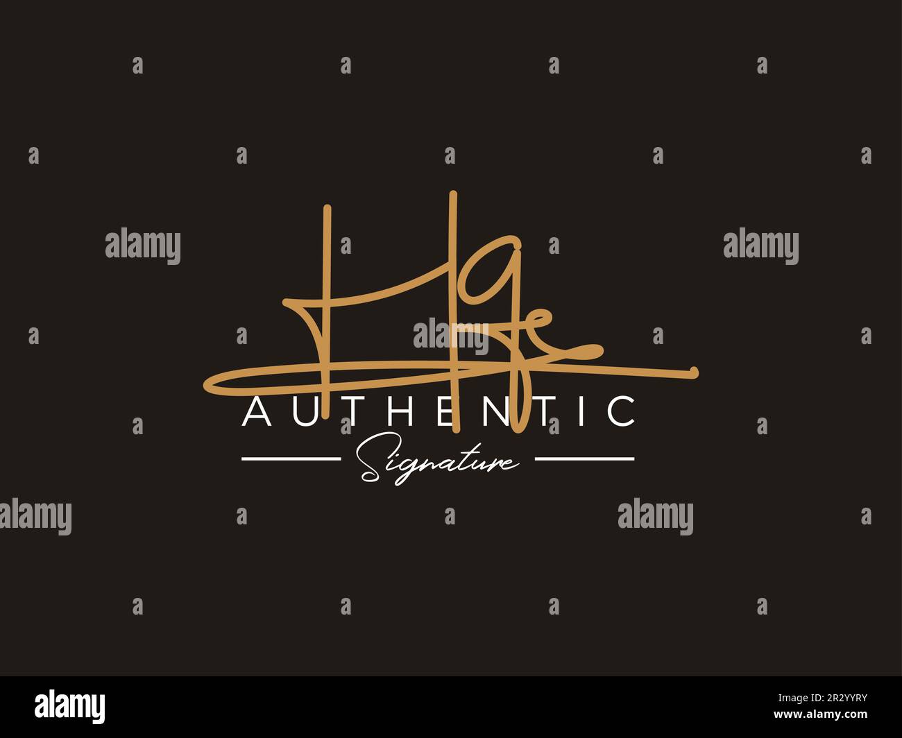 HQ Signature Logo Template Vector Stock Vector Image & Art - Alamy