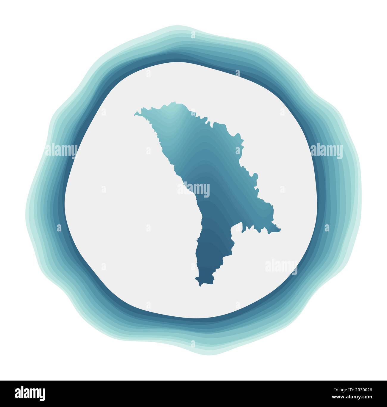 Moldova logo. Badge of the country. Layered circular sign around ...