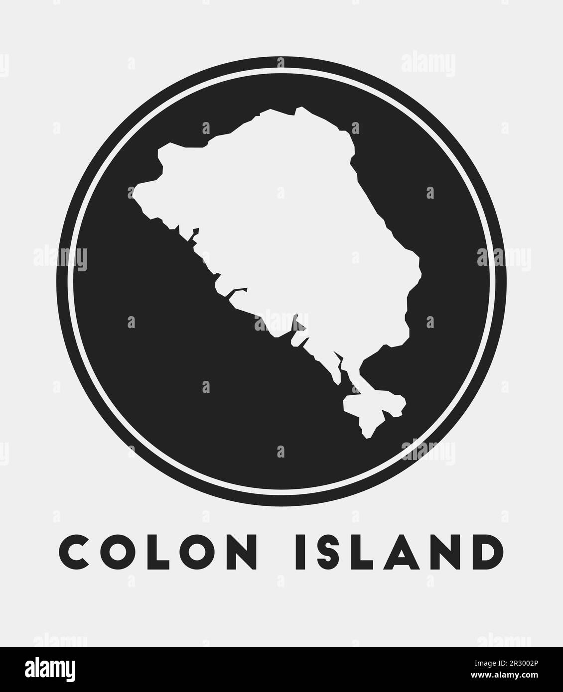 Colon Island icon. Round logo with map and title. Stylish Colon Island ...