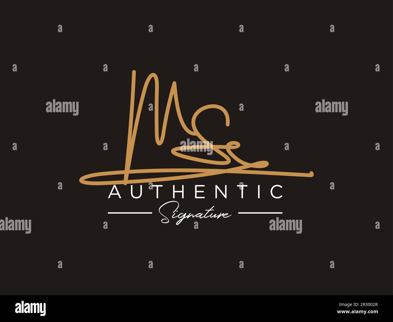 MS Signature Logo Template Vector Stock Vector Image & Art - Alamy