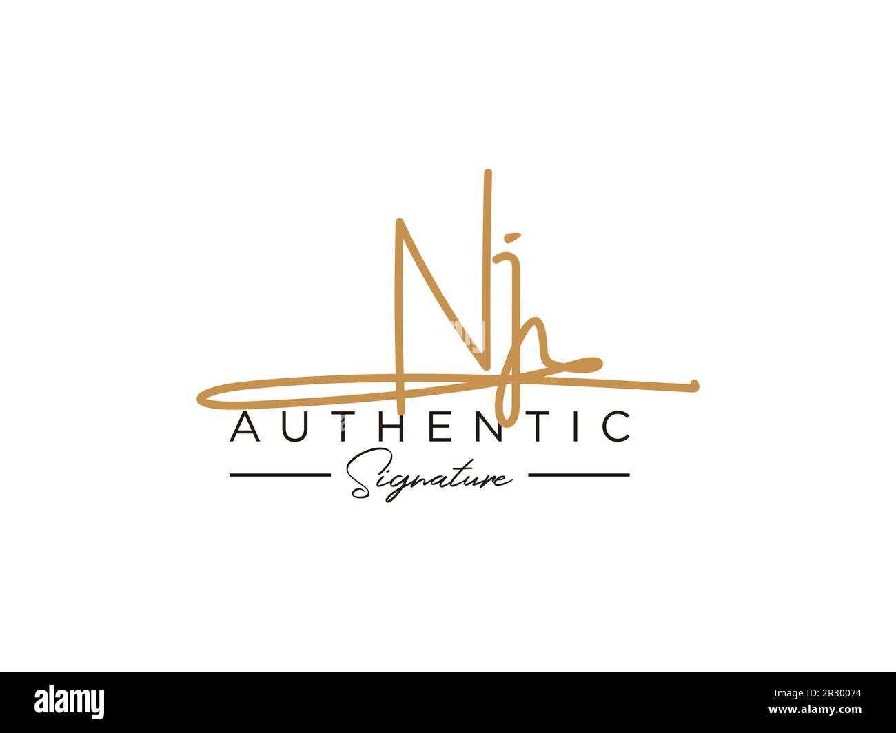 NJ Signature Logo Template Vector Stock Vector Image & Art - Alamy