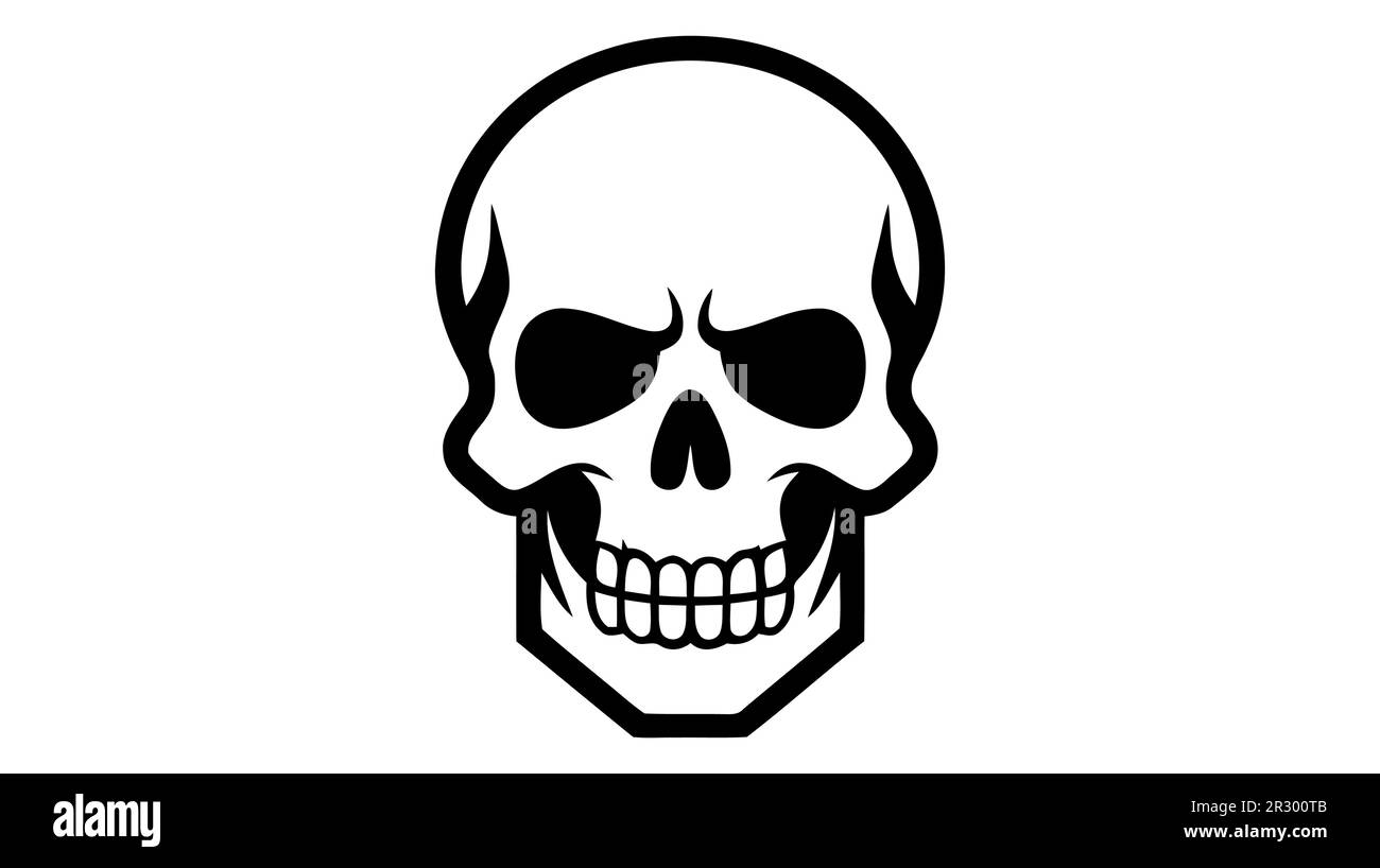 Skull and bones mortal symbol vector illustration isolated on white ...