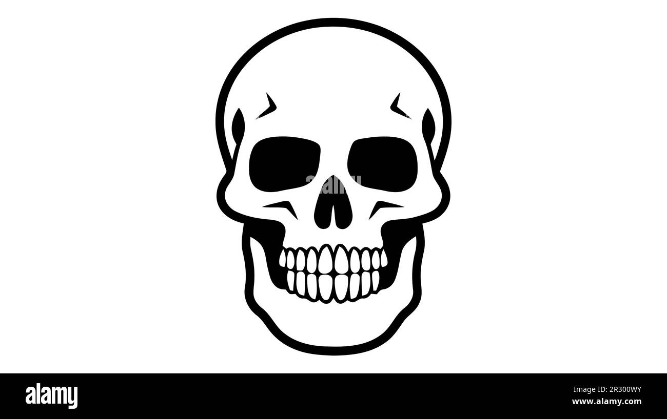 Skull and bones mortal symbol vector illustration isolated on white ...