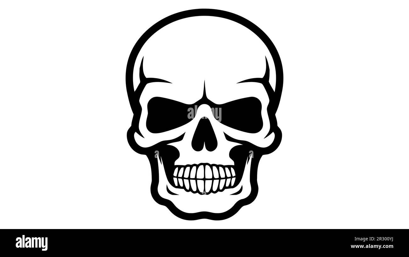 Skull and bones mortal symbol vector illustration isolated on white ...